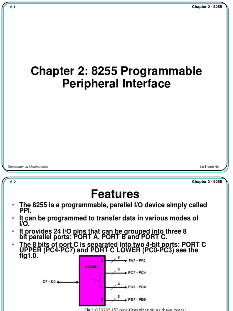 Chapter 2: 8255 Programmable Peripheral Interface: Department of Mechatronics | PDF | Mosfet | Cmos