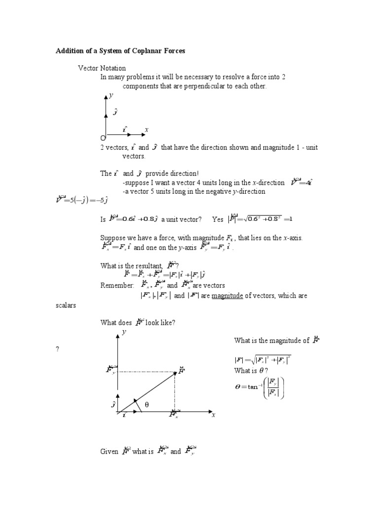 Addition of A System of Coplanar Forces | PDF | Euclidean Vector | Multivariable Calculus