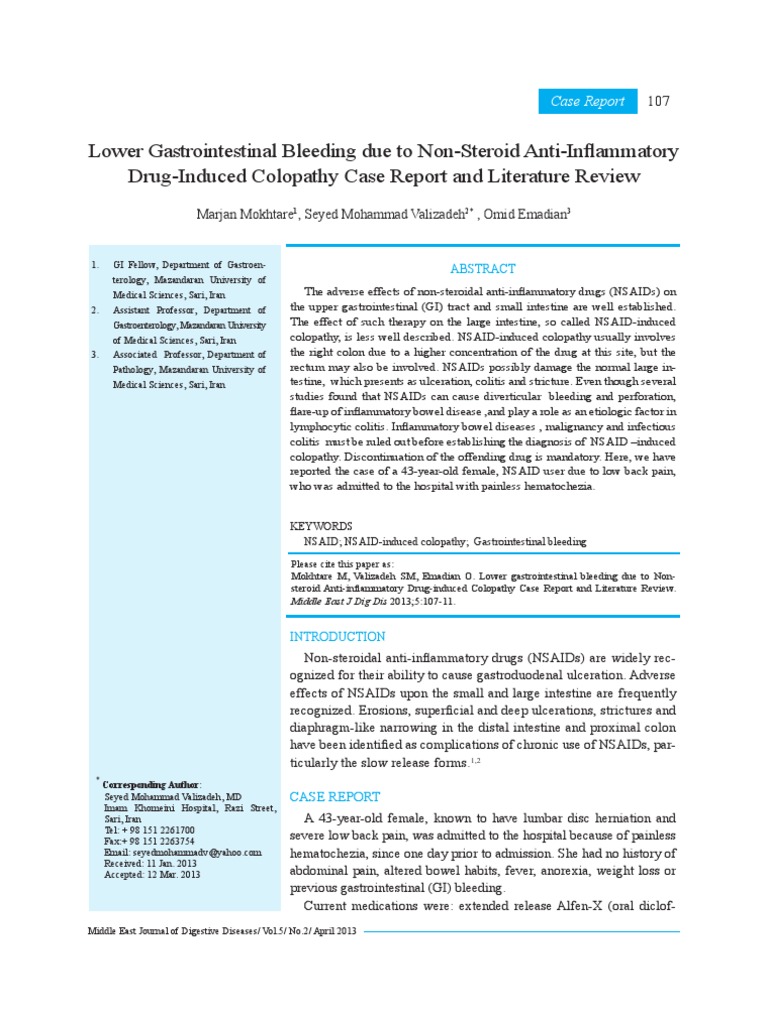 NSAID Colon Ulcers | PDF | Nonsteroidal Anti Inflammatory Drug ...