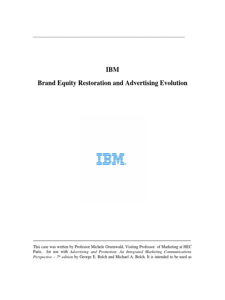IBM Brand Equity Restoration and Advertising Evolution | Download Free ...