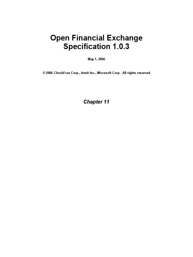 Open Financial Exchange Specification 1.0.3 | PDF | Financial ...