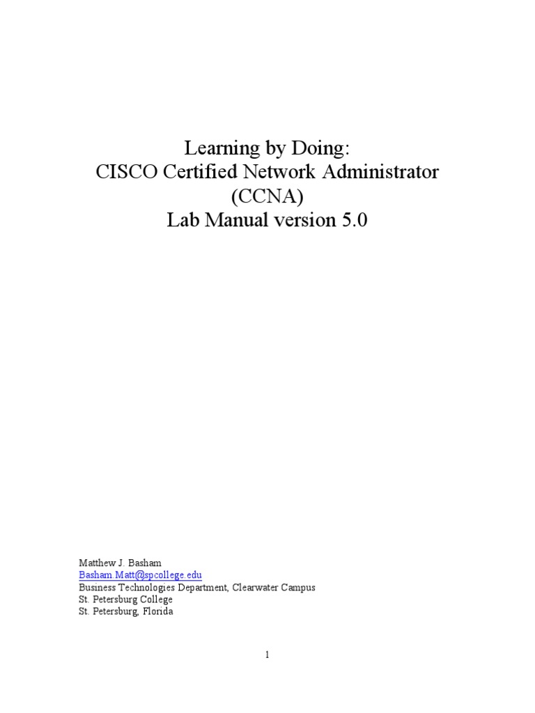 Learning by Doing: CISCO Certified Network Administrator (CCNA) Lab ...