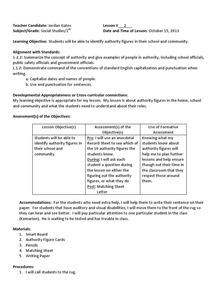 Lesson 2 Authority Figures | PDF | Educational Psychology ...