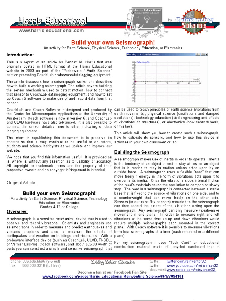 Build Your Own Seismograph | PDF | Voltage | Series And Parallel Circuits