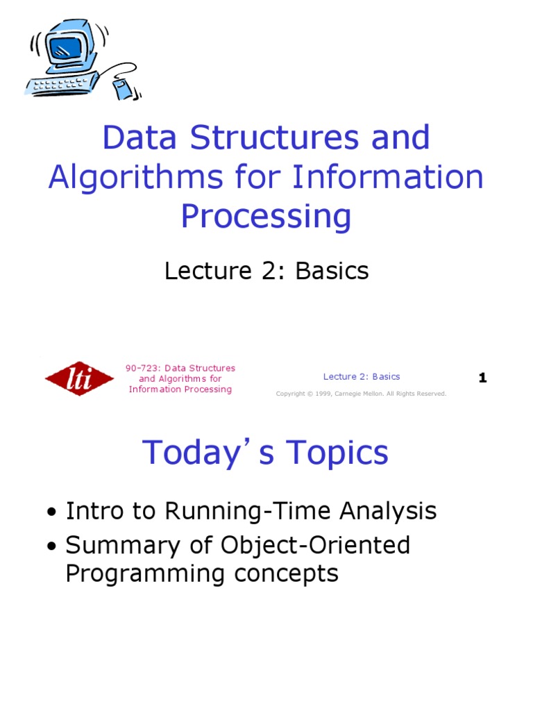 Data Structures and Algorithms For Information Processing: Lecture 2: Basics | PDF | Time ...