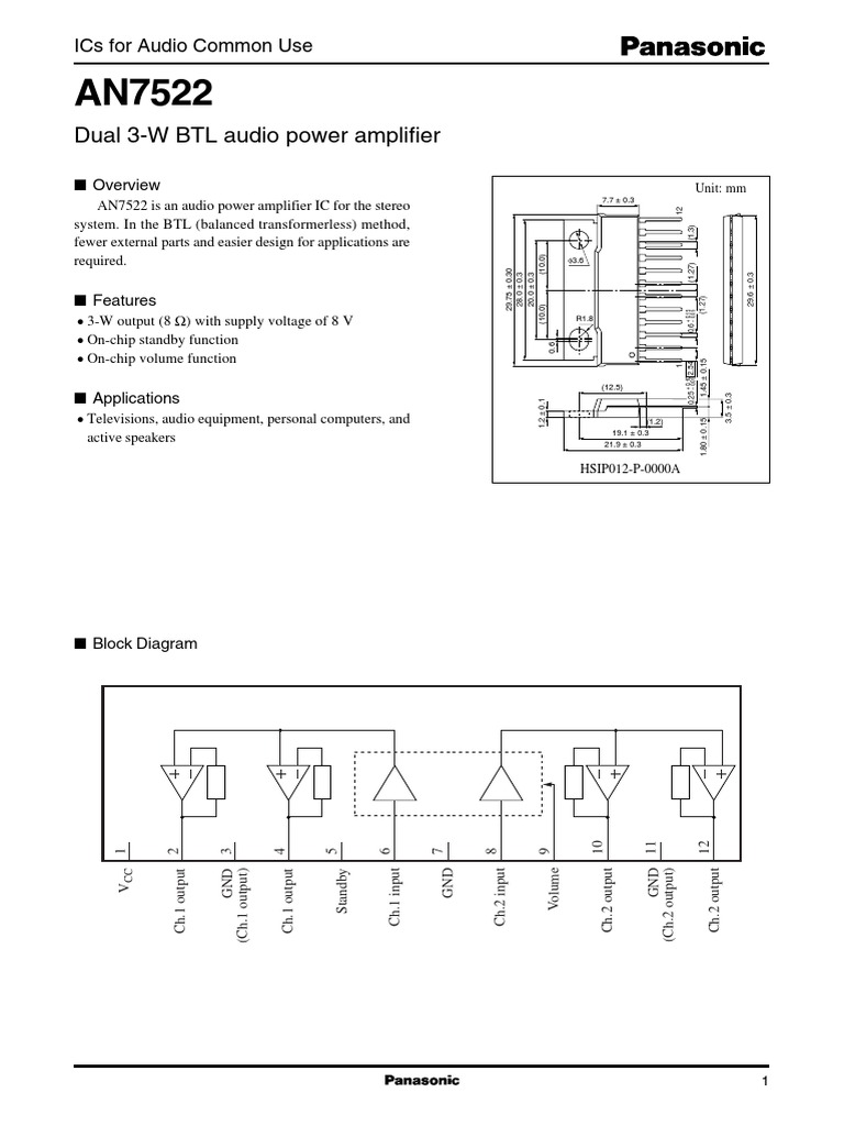 AN7522 | Sound Technology | Electrical Engineering