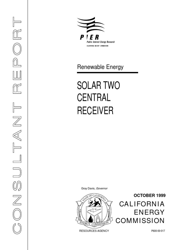 1999 - SANDIA - Solar Two Central Receiver PDF | PDF | Solar Energy ...