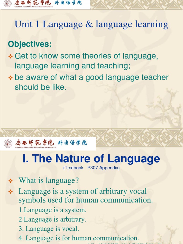 Unit 1 Language & Language Learning | PDF | Behaviorism | Language ...