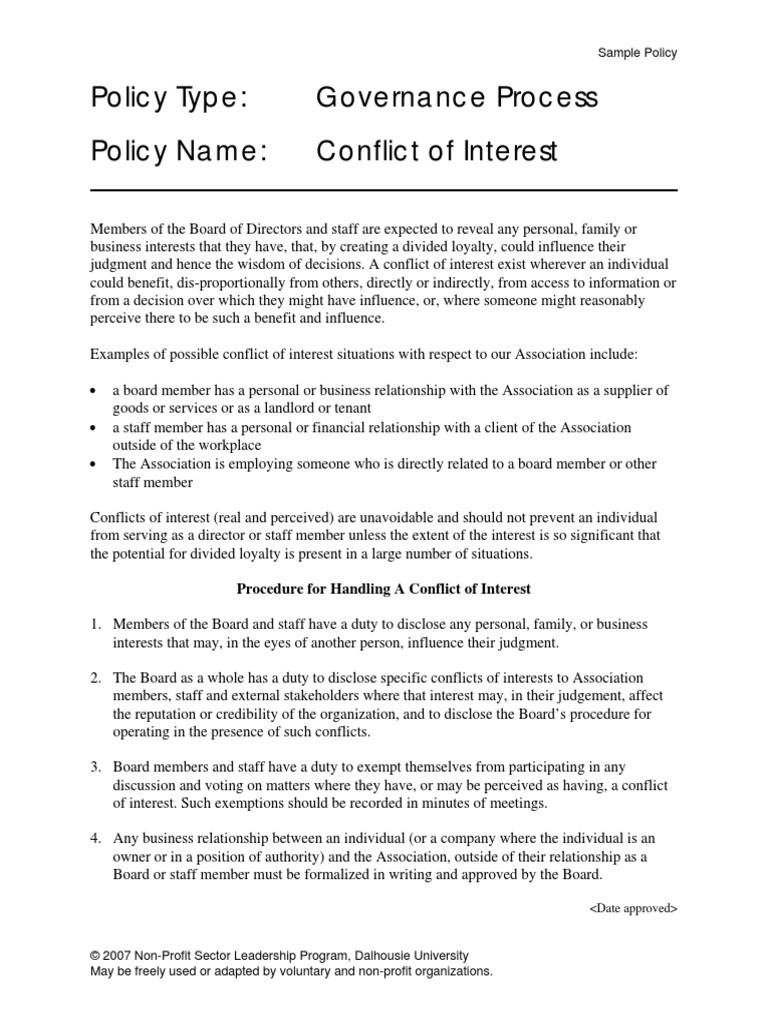 Conflict of Interest PDF | PDF | Conflict Of Interest | Board Of Directors