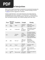 Interjections: Meanings and Examples | PDF | Lexicology | Linguistics