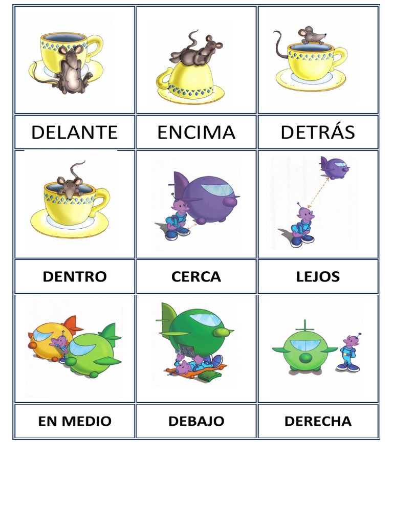 Tarjetas Preposiciones | PDF