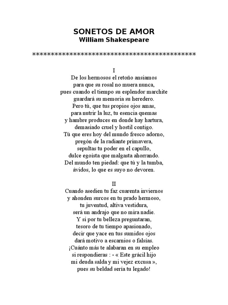 Sonetos De William Shakespeare William Shakespeare. Sonetos. Visor
