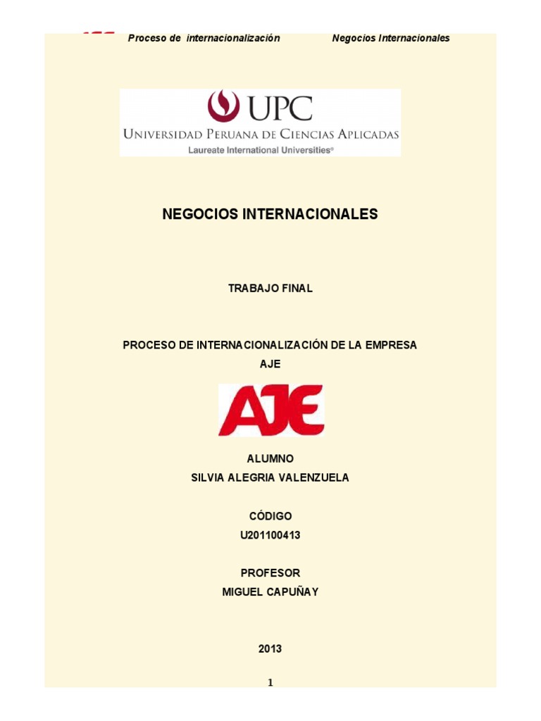Ajegroup Trabajofinal | PDF | Mercado (economía) | Perú