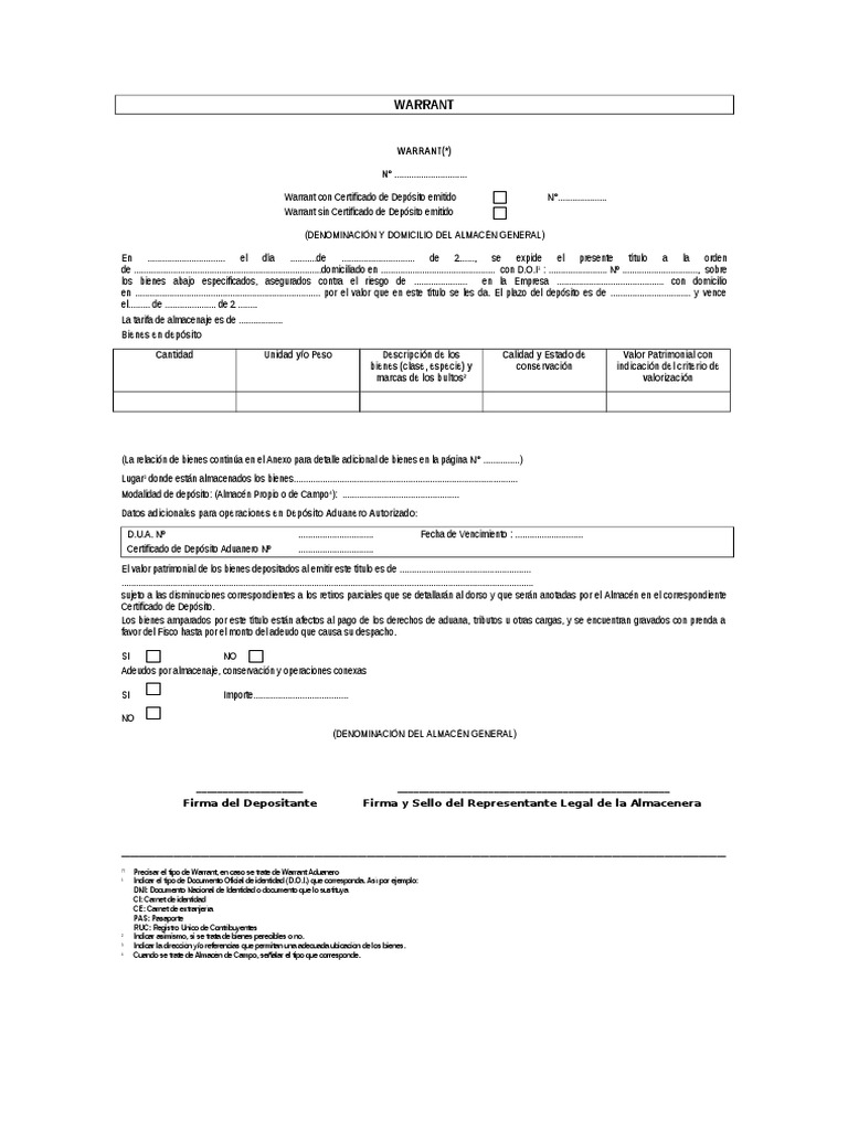 Modelo de Warrant | PDF