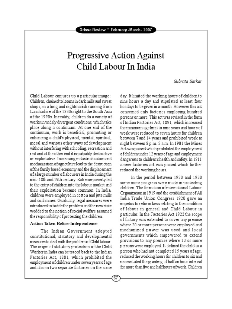 Child Labour Act Page67-73 | PDF | Child Labour | Workforce