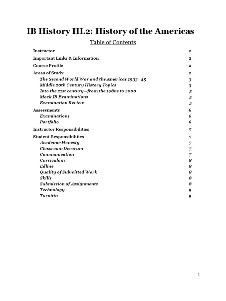 IB History HL2: History of The Americas | PDF | Academic Dishonesty ...
