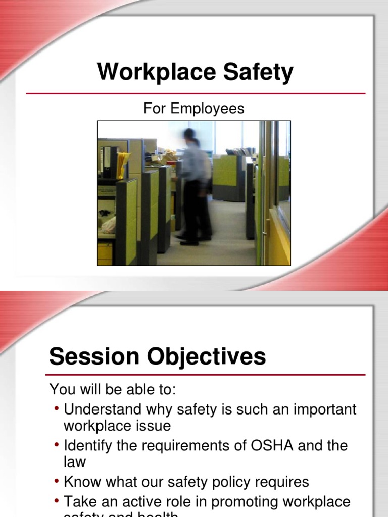 Workplace Safety for Employees.ppt | Occupational Safety And Health ...