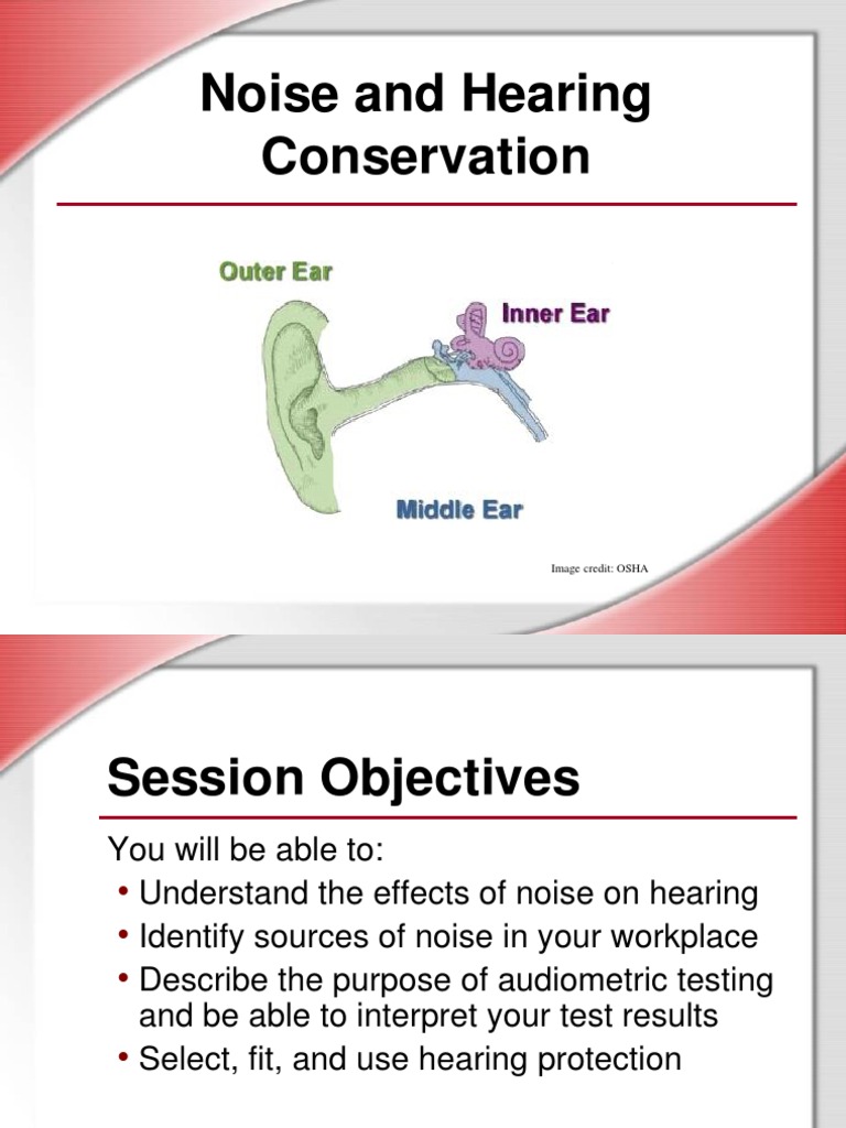 Noise and Hearing Conservation.ppt | Noise | Hearing
