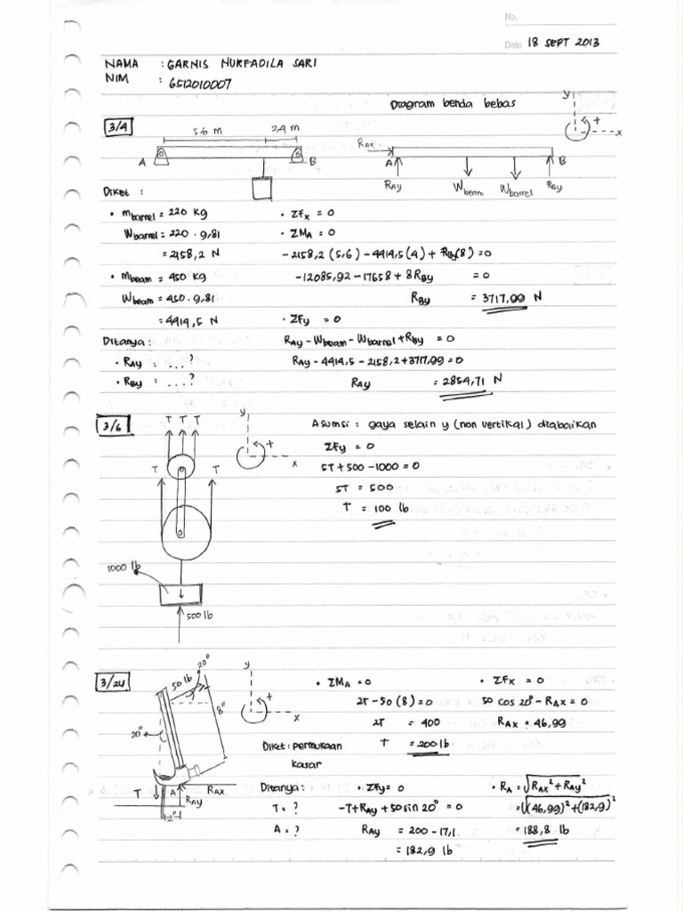 Contoh Soal Statika Struktur Kesetimbangan | PDF