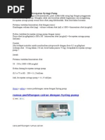 Rumus Pemberian Obat Farmabes Dengan Syring Pump | PDF