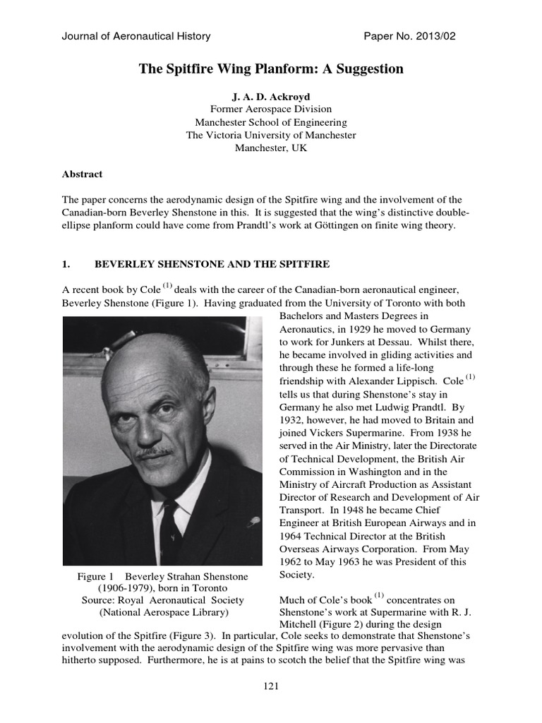 The Spitfire Wing Planform: A Suggestion | PDF | Supermarine Spitfire ...