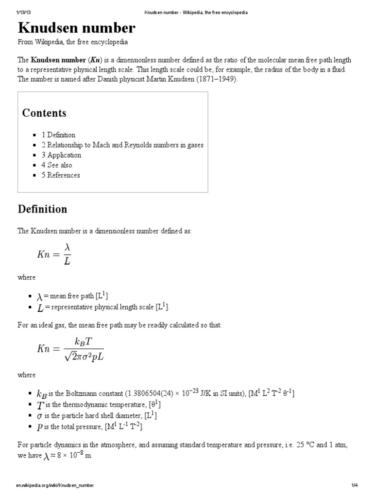 Knudsen number.pdf | Soft Matter | Fluid Dynamics