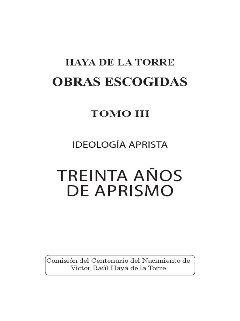 30 Años de Aprismo | PDF | Historia