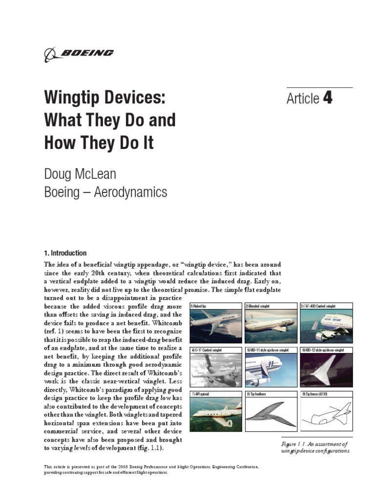 Explaining the Physics and Benefits of Wingtip Devices | PDF | Lift ...