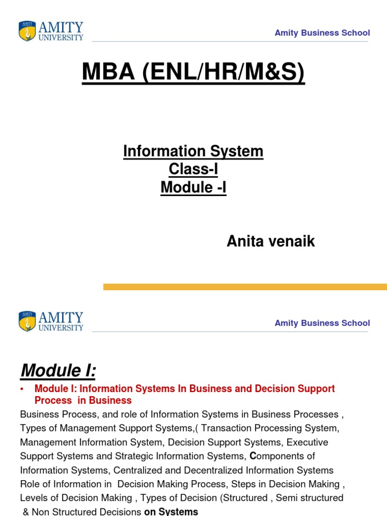 Mis Module 1 | PDF | Information System | Business Process
