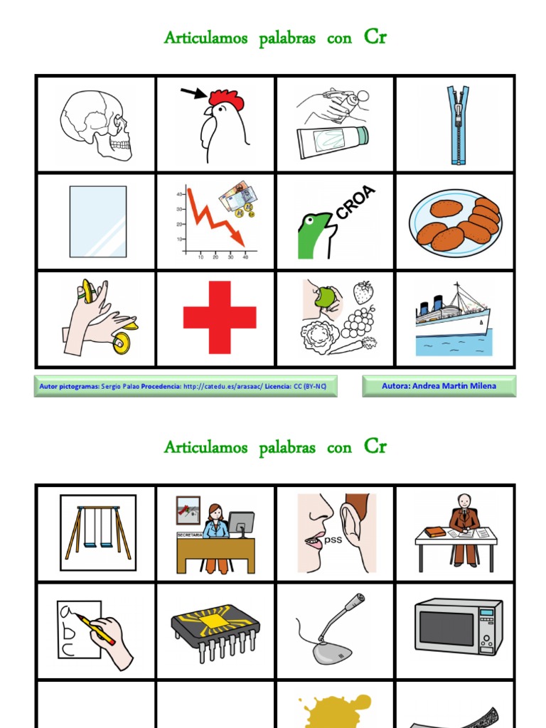 Palabras y objetos con "cr" | PDF | Juegos y actividades | Tecnología