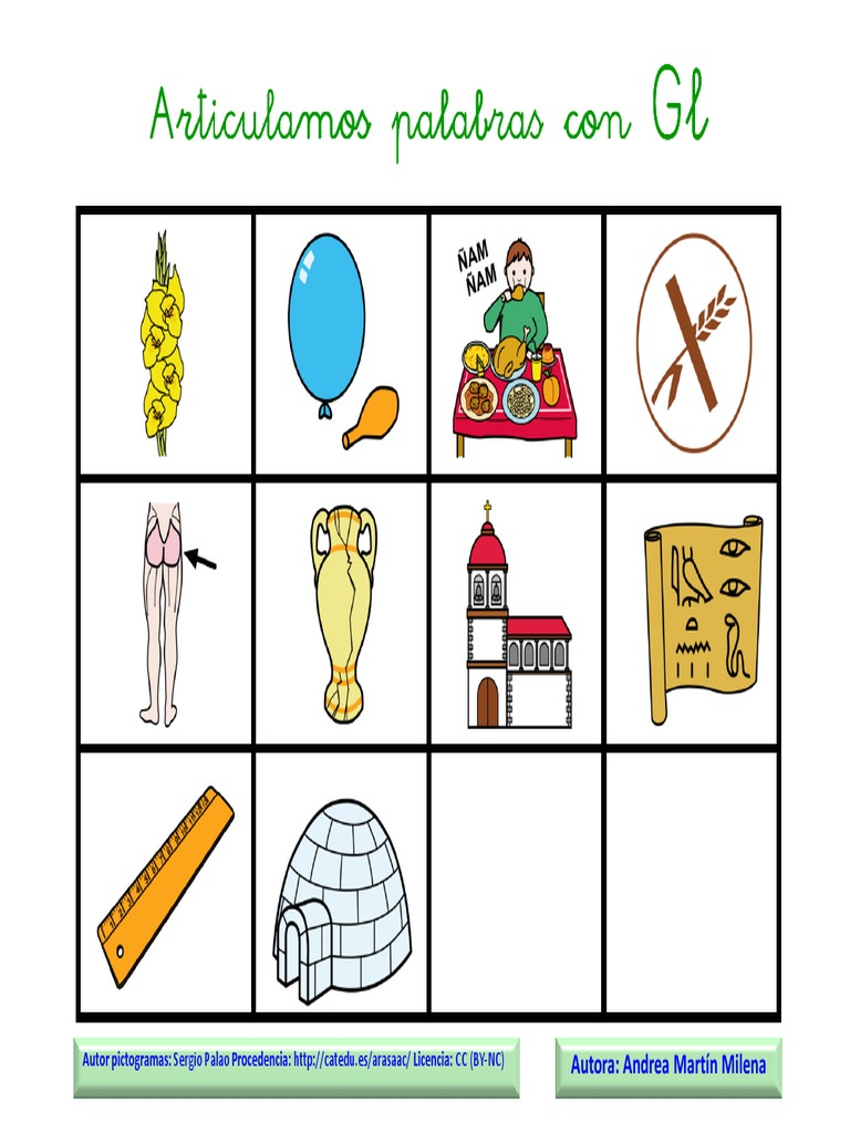 Articulamos Palabras Con GL | PDF