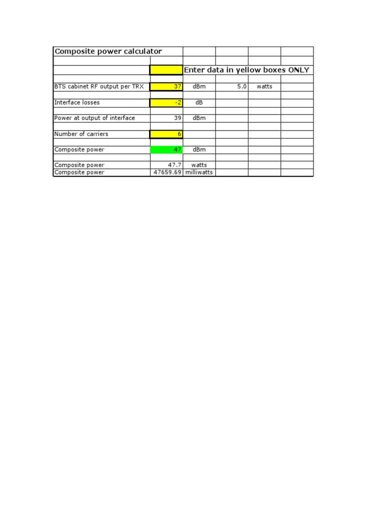 Composite Power Calculation Tool | PDF