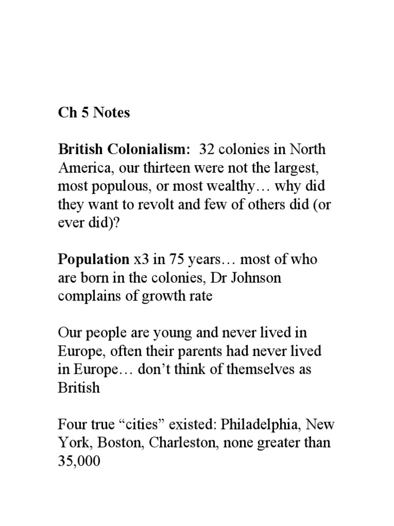 CH 5 Notes British Colonialism: 32 Colonies in North | PDF | Religion ...