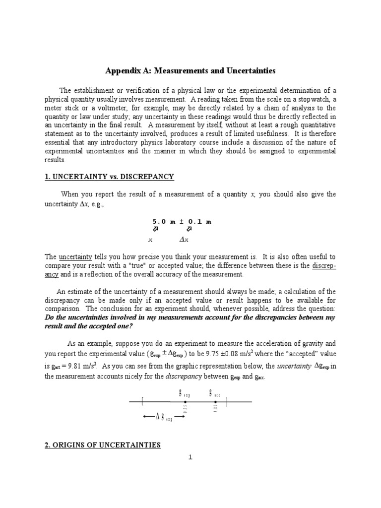 Measurement and Uncertainty | PDF | Uncertainty | Standard Deviation