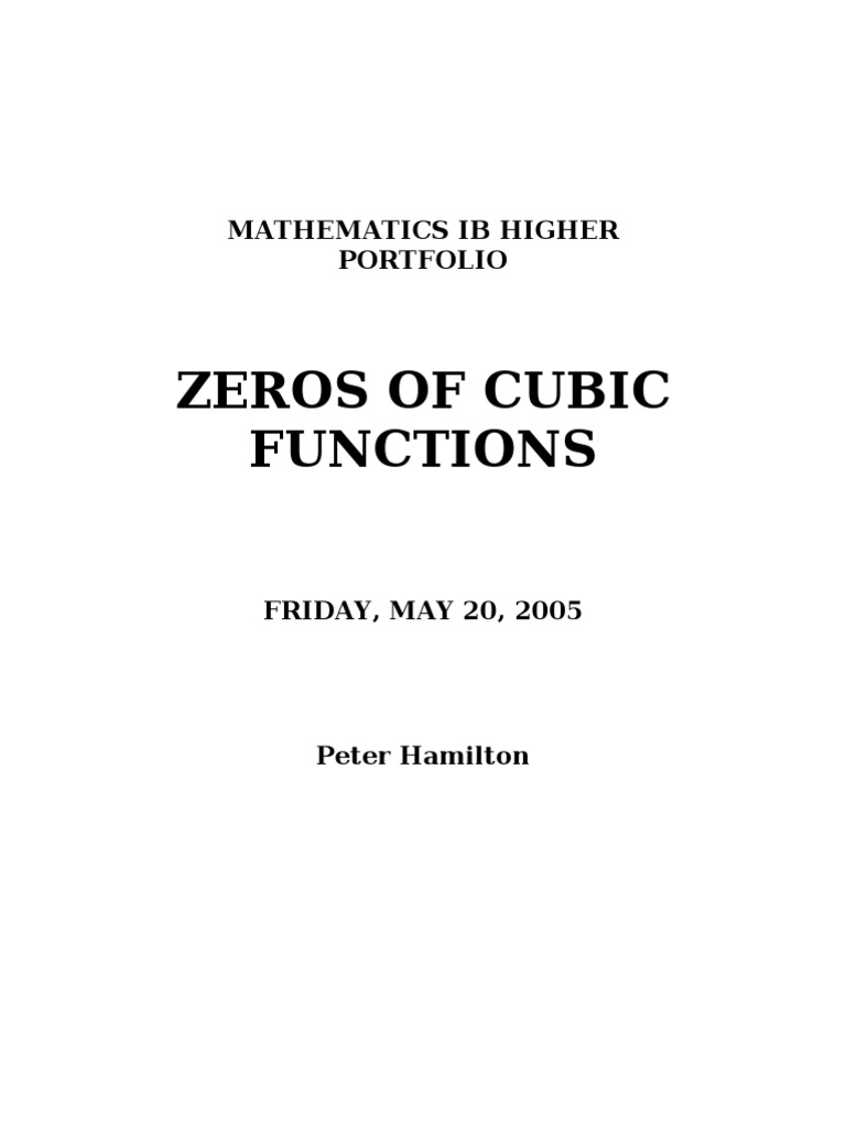 Zeros of Cubic Functions | PDF | Differential Calculus | Tangent