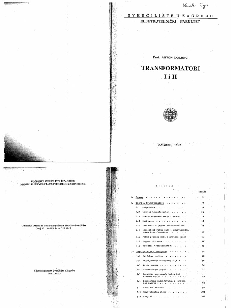 Transformatori - Dolenc PDF | PDF