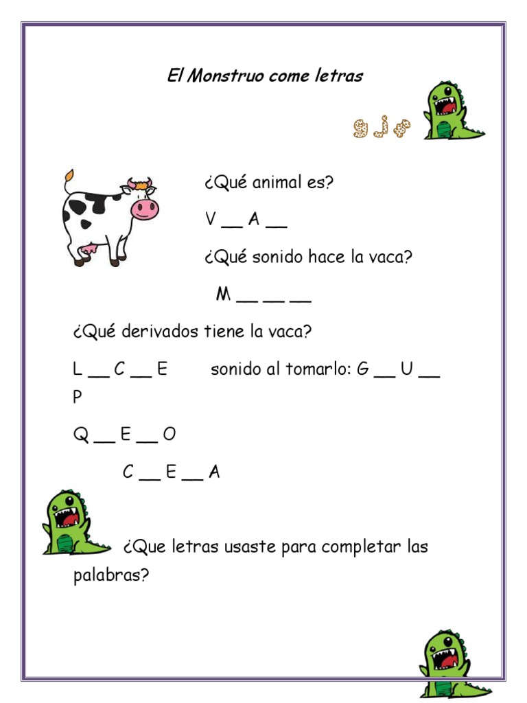 El Monstruo Come Letras | PDF