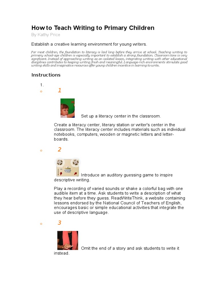How To Teach Writing To Primary Children | PDF | Language Arts & Discipline