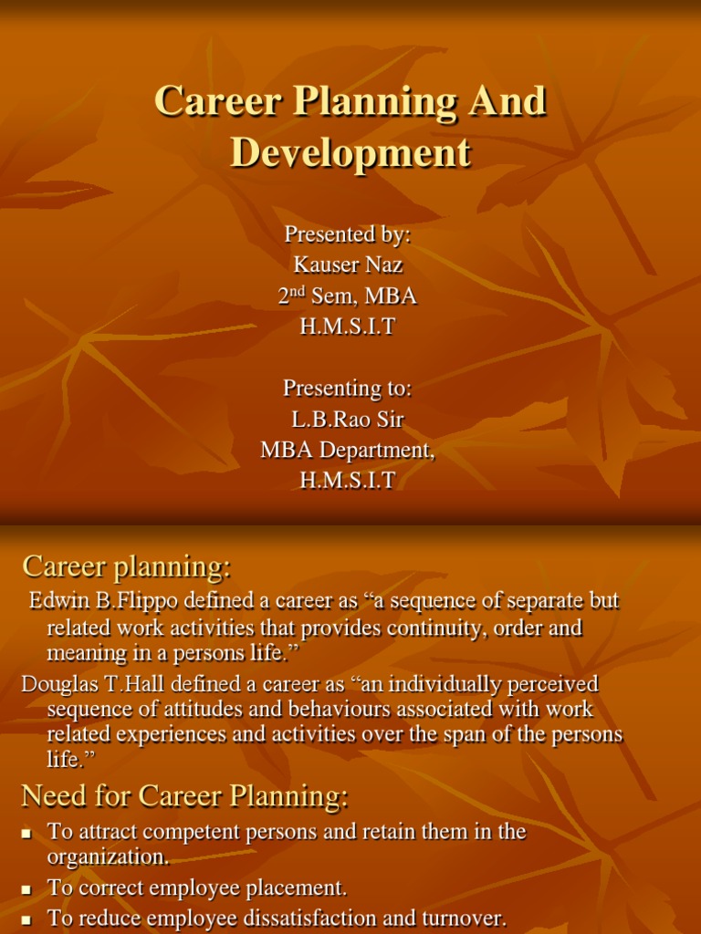 Career Planning and Development Overview | PDF | Needs Assessment ...