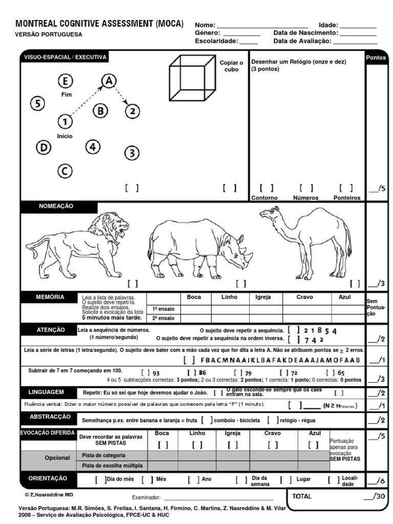 MoCA Versao Portuguesa