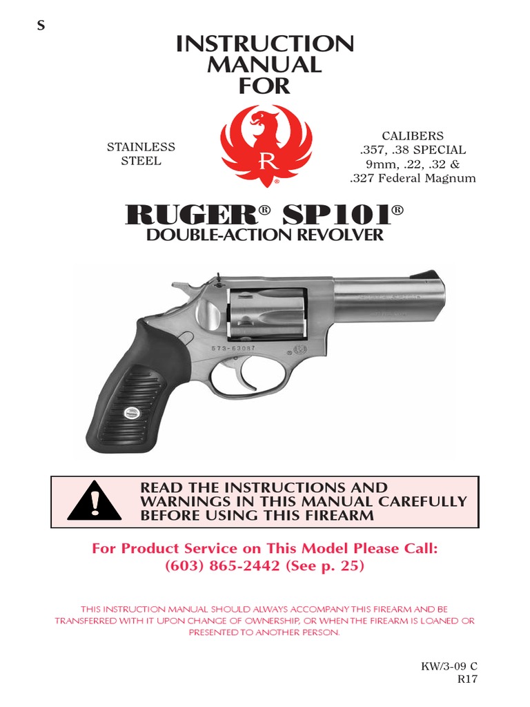 SP101 Manual PDF | PDF | Trigger (Firearms) | Revolver