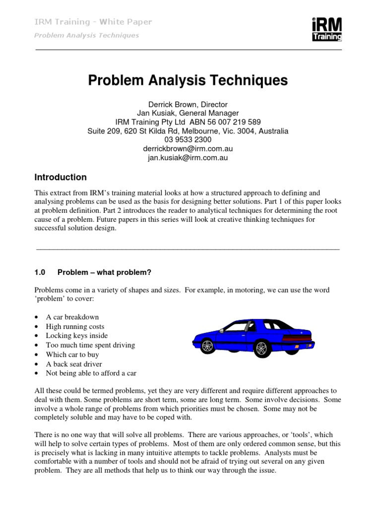 Problem Analysis Techniques | Business Analysis | Causality