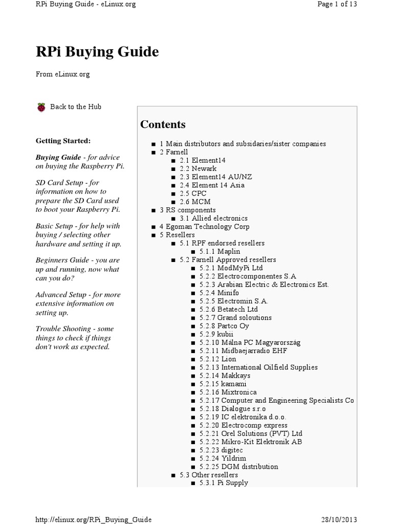 Raspberry Pi - Buyers Guide (Elinux) PDF | PDF | Raspberry Pi | Email