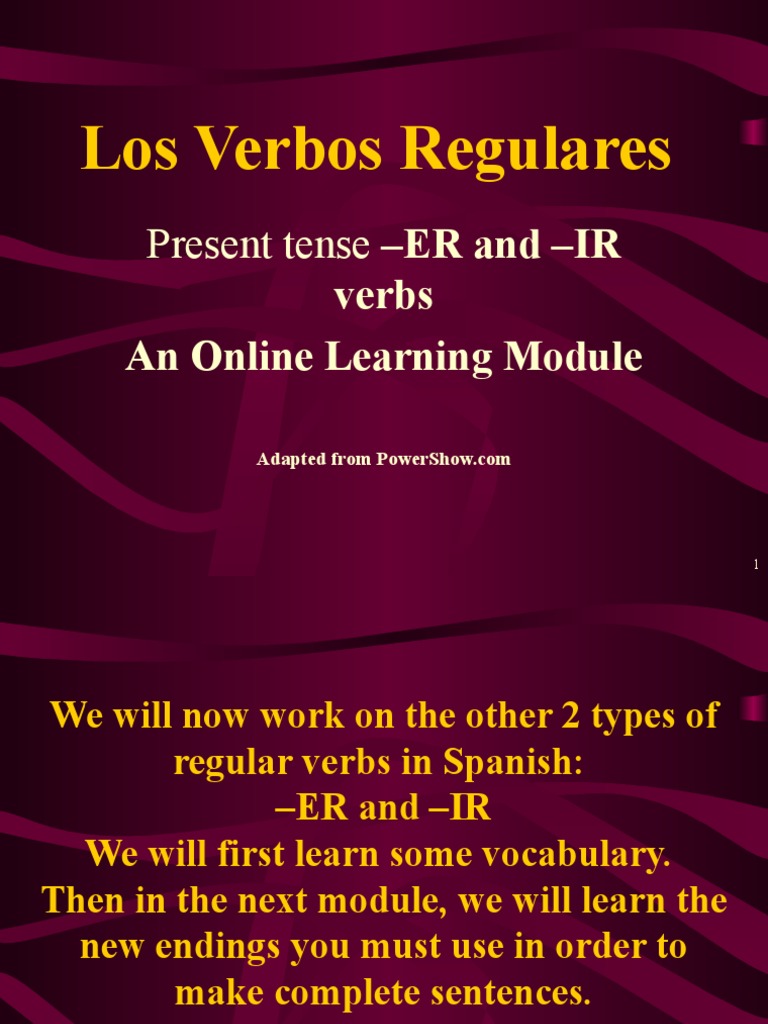 Regular Spanish Verbs Day 5 | PDF