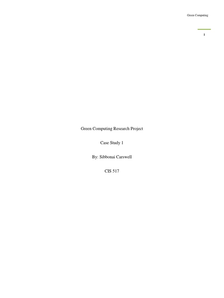 Green Computing Research Project | Download Free PDF | Project Manager ...