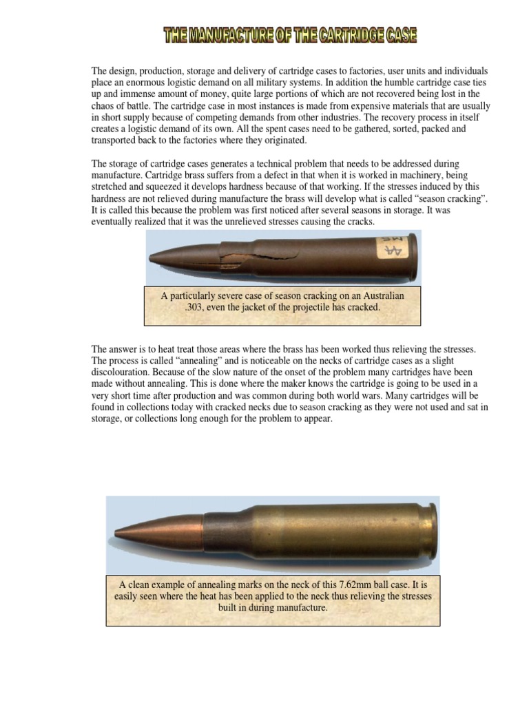 Cartridge Case Manufacture PDF | PDF | Cartridge (Firearms) | Sheet Metal