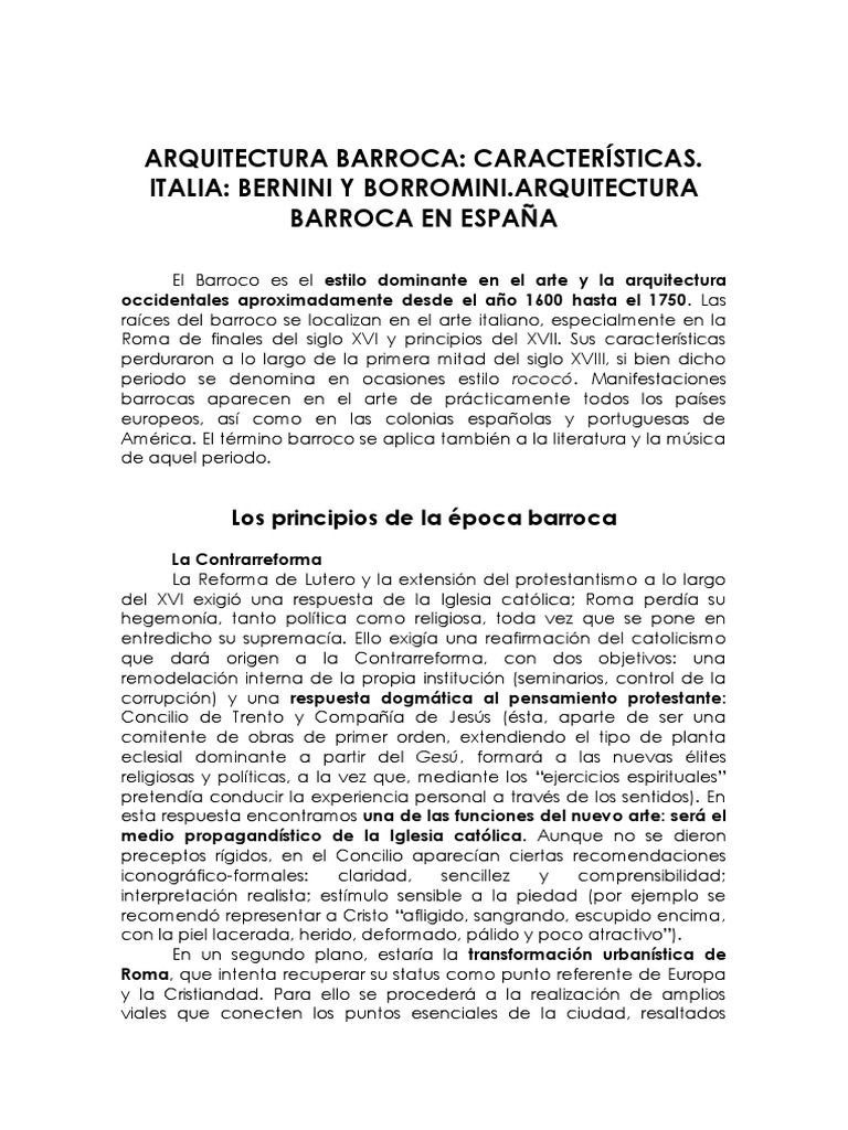 Arte Barroco PDF | PDF | Barroco | Renacimiento