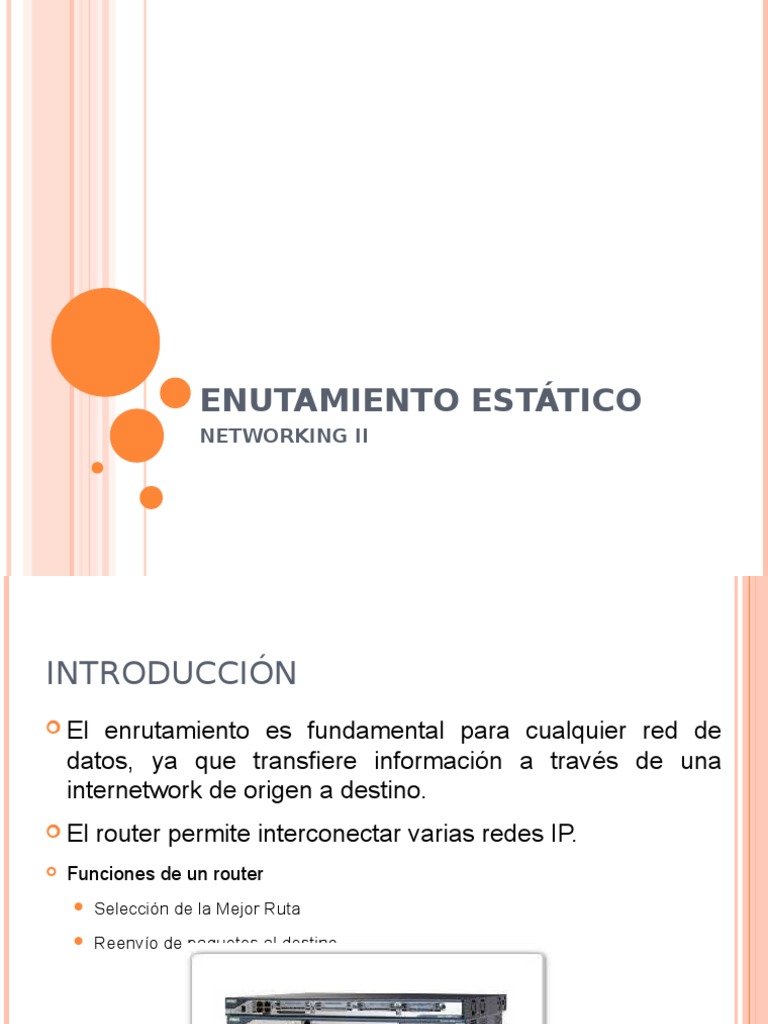 Enrutamiento Estático | PDF | Enrutador (Computación) | Protocolos de internet