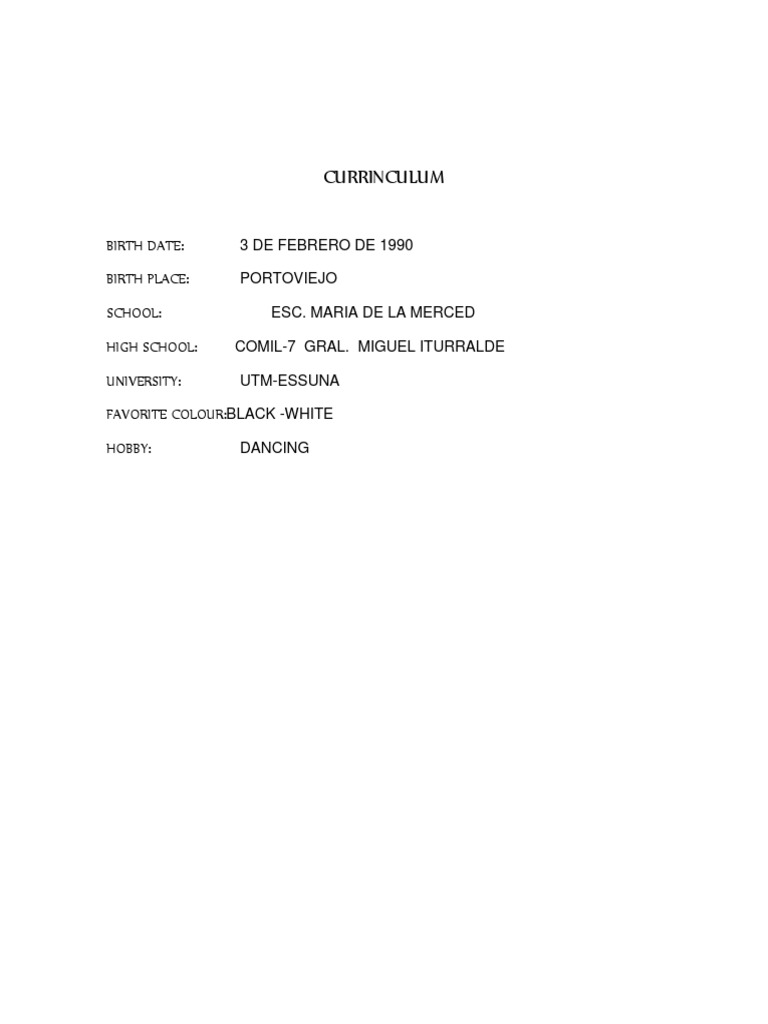 Personal Curriculum Vitae Summary | PDF