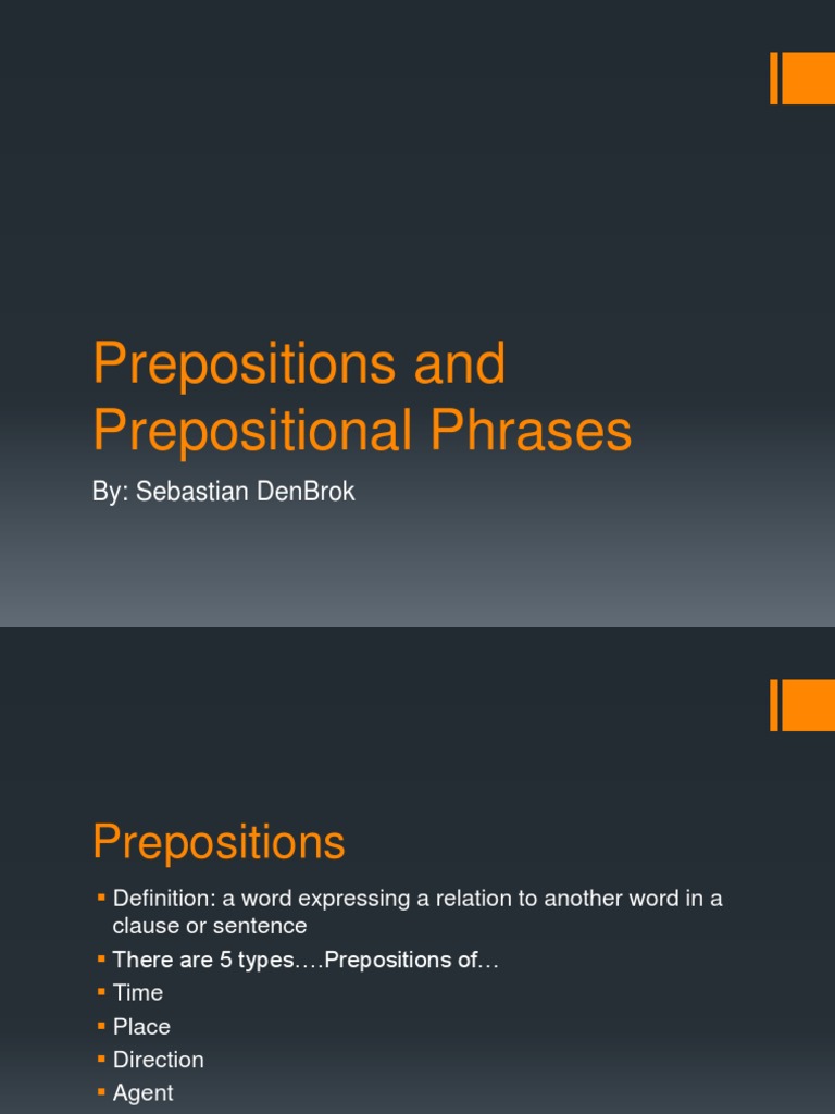 Prepositions and Prepositional Phrases | PDF